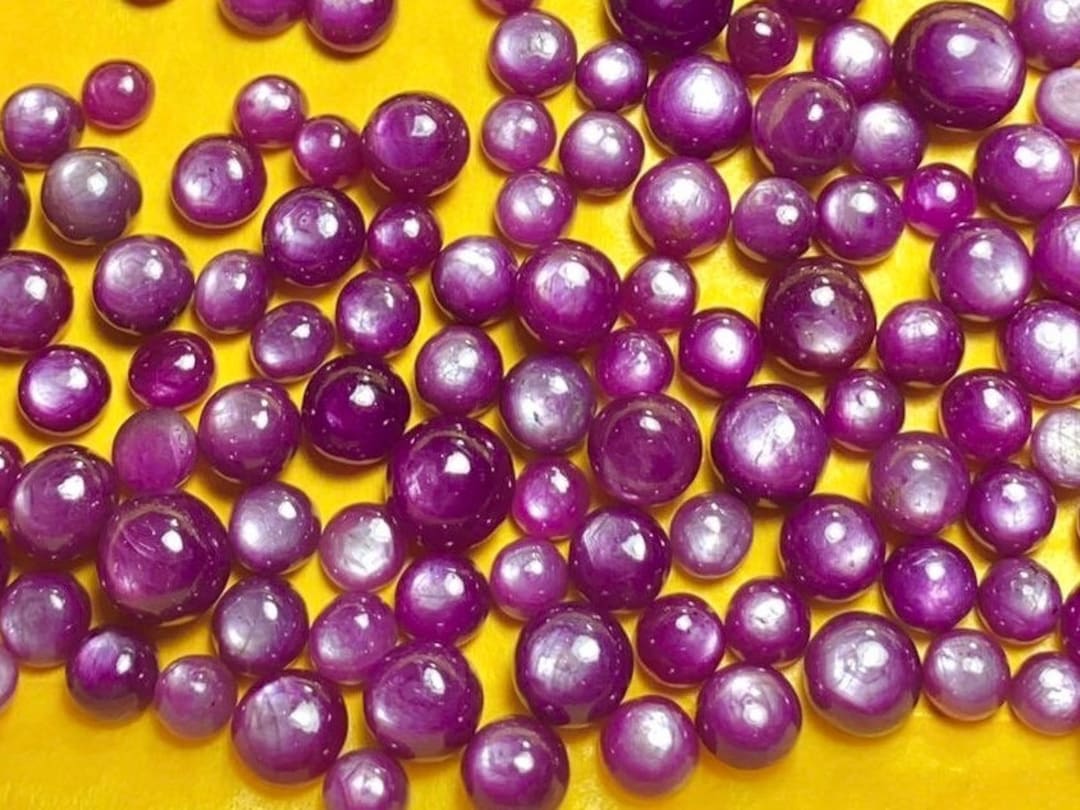 RUBY -silky Star Ruby Cabochon Round Lott - Natural Star Ruby Crystal ...