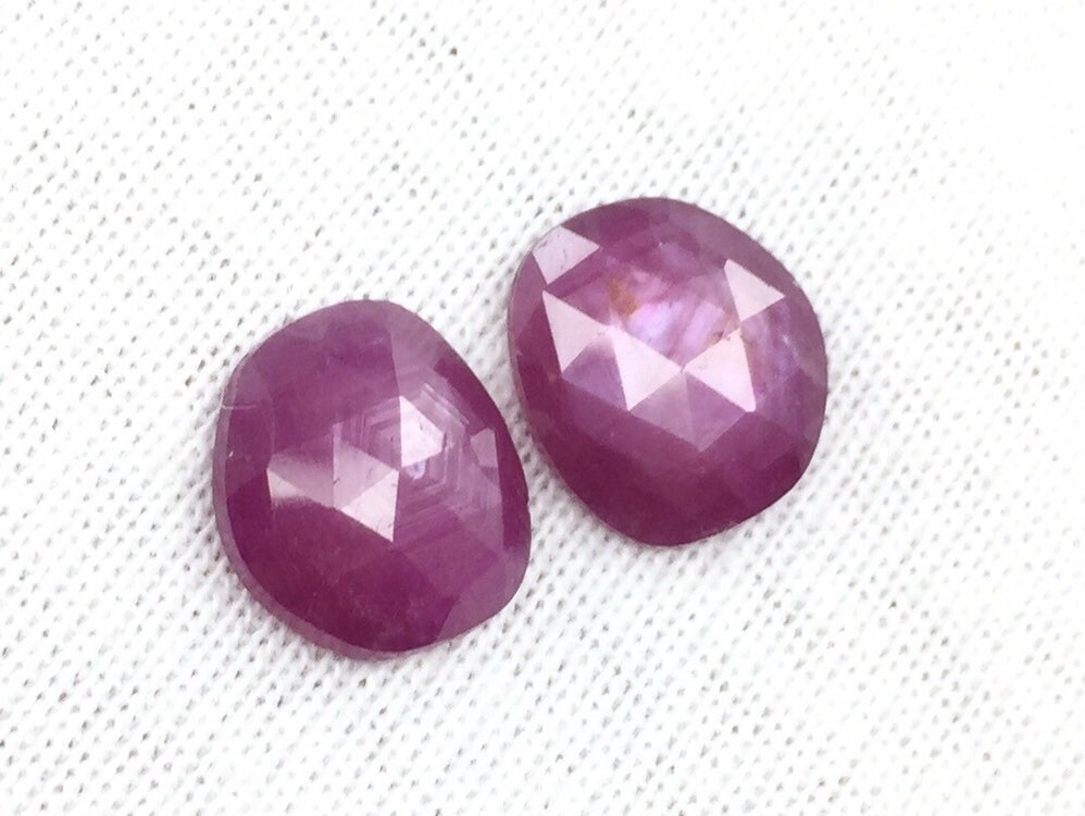 Natural Ruby Rose Cut Slice Gemstone-loose Ruby Fancy Shape Flat Back ...