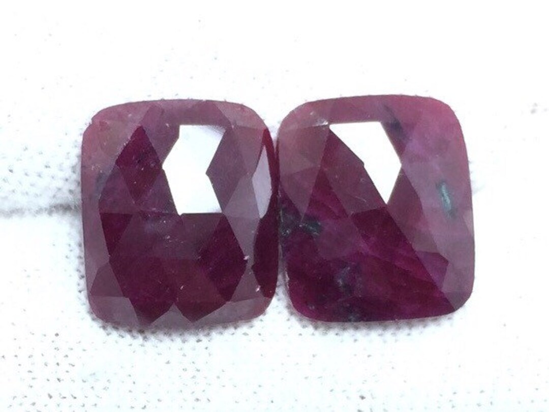 Natural Ruby Rose Cut Slice Gemstone-loose Ruby Rectangle Shape Flat ...
