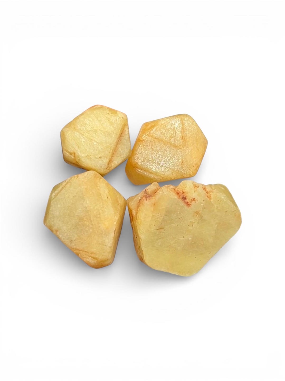 Natural Yellow Sapphire Raw Gemstone – 4 Pieces | Rough Uncut Sapphire ...