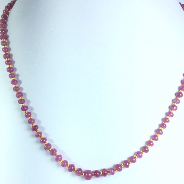 Ruby Beads Necklace - Etsy