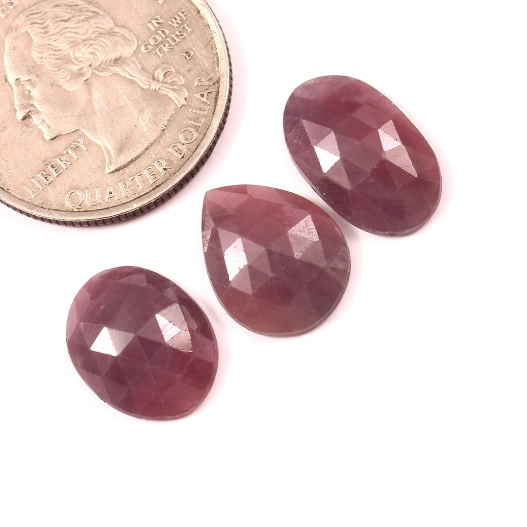 Natural Ruby Rose Cut Gemstone Ruby Faceted Rose Cut Slice Ruby for ...