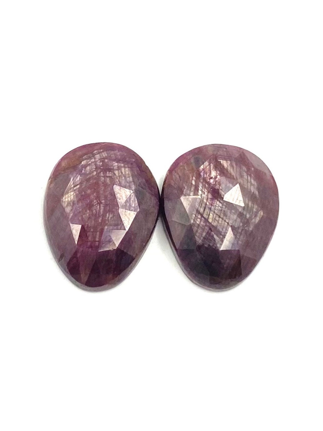 Natural Ruby Gemstone Pair: Rose Cut, Untreated (17x13x4.5mm) - Etsy