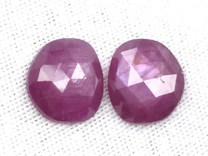 Natural Ruby Rose Cut Slice Gemstone-loose Ruby Fancy Shape Flat Back ...