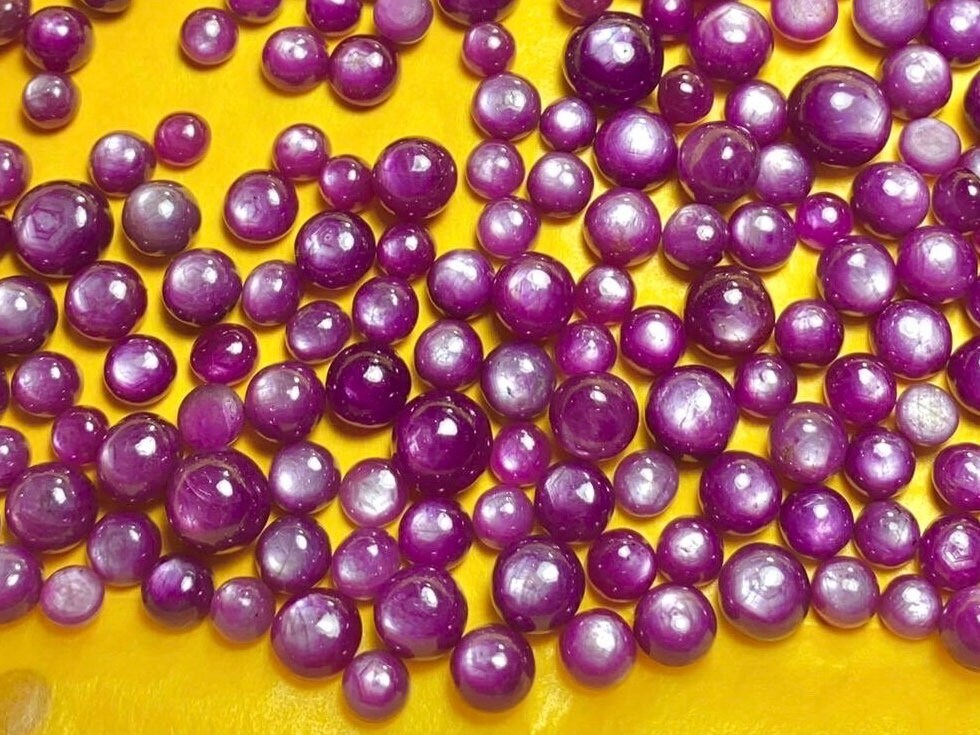 RUBY Silky Star Ruby Cabochon Round Lott Natural Star Ruby Crystal ...