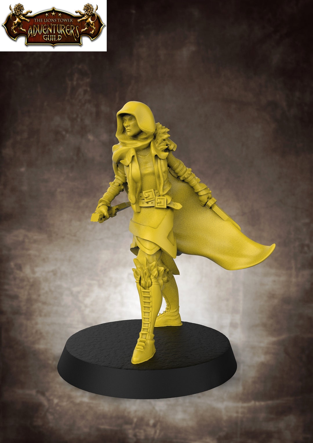 Lion Tower Miniature Human Female Ranger, Dual Dagger and Hooded - Etsy