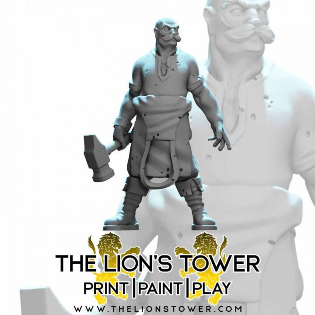 Lion Tower Miniatures Human Male Blacksmith - Etsy