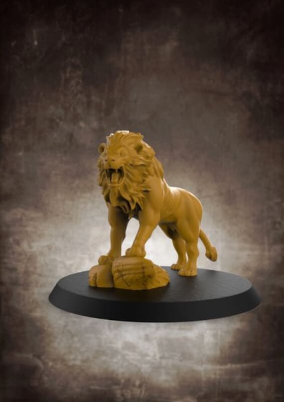 Lion Tower Miniature Male Lion - Etsy