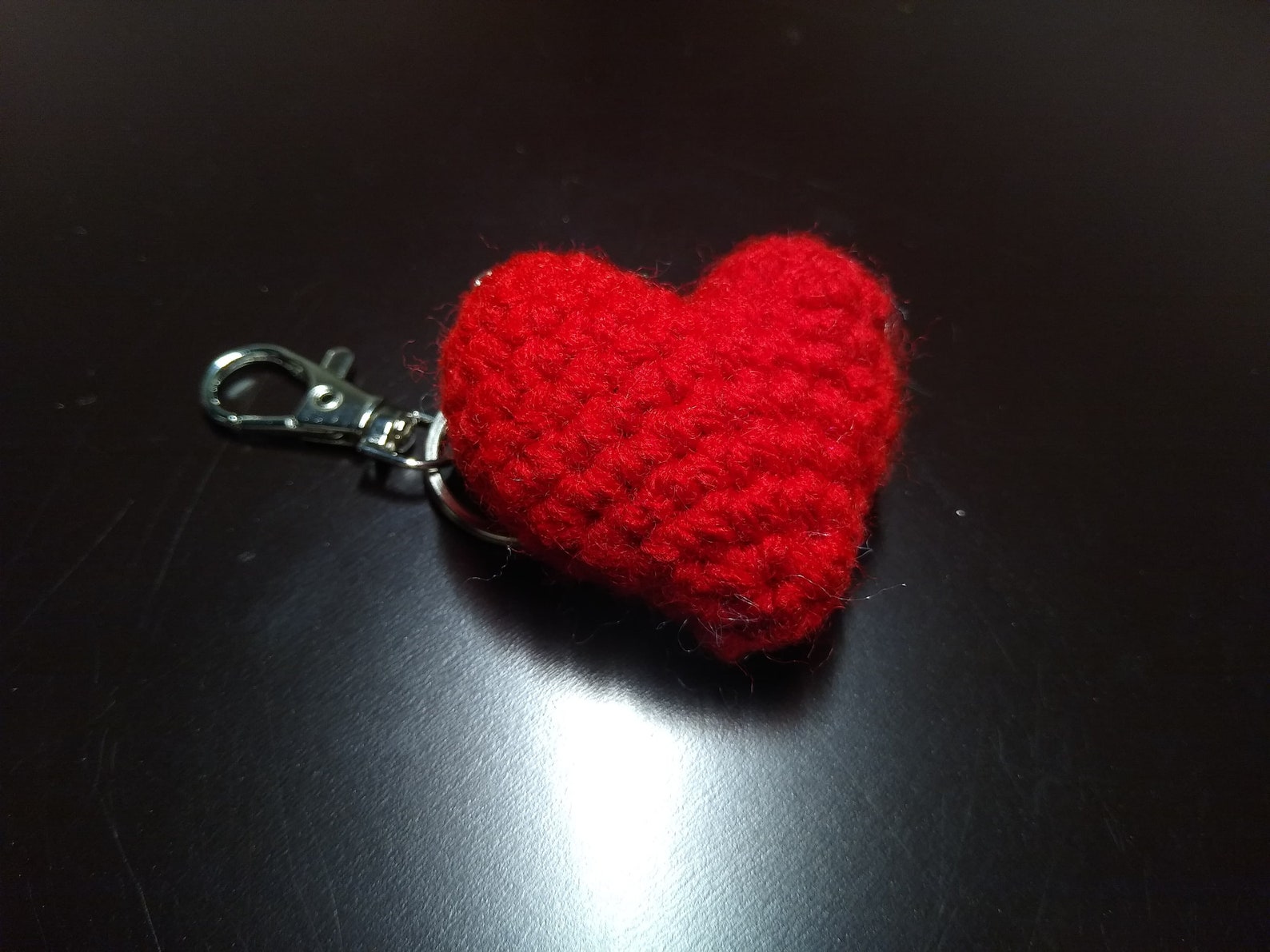 Crochet Heart Keychain - Etsy
