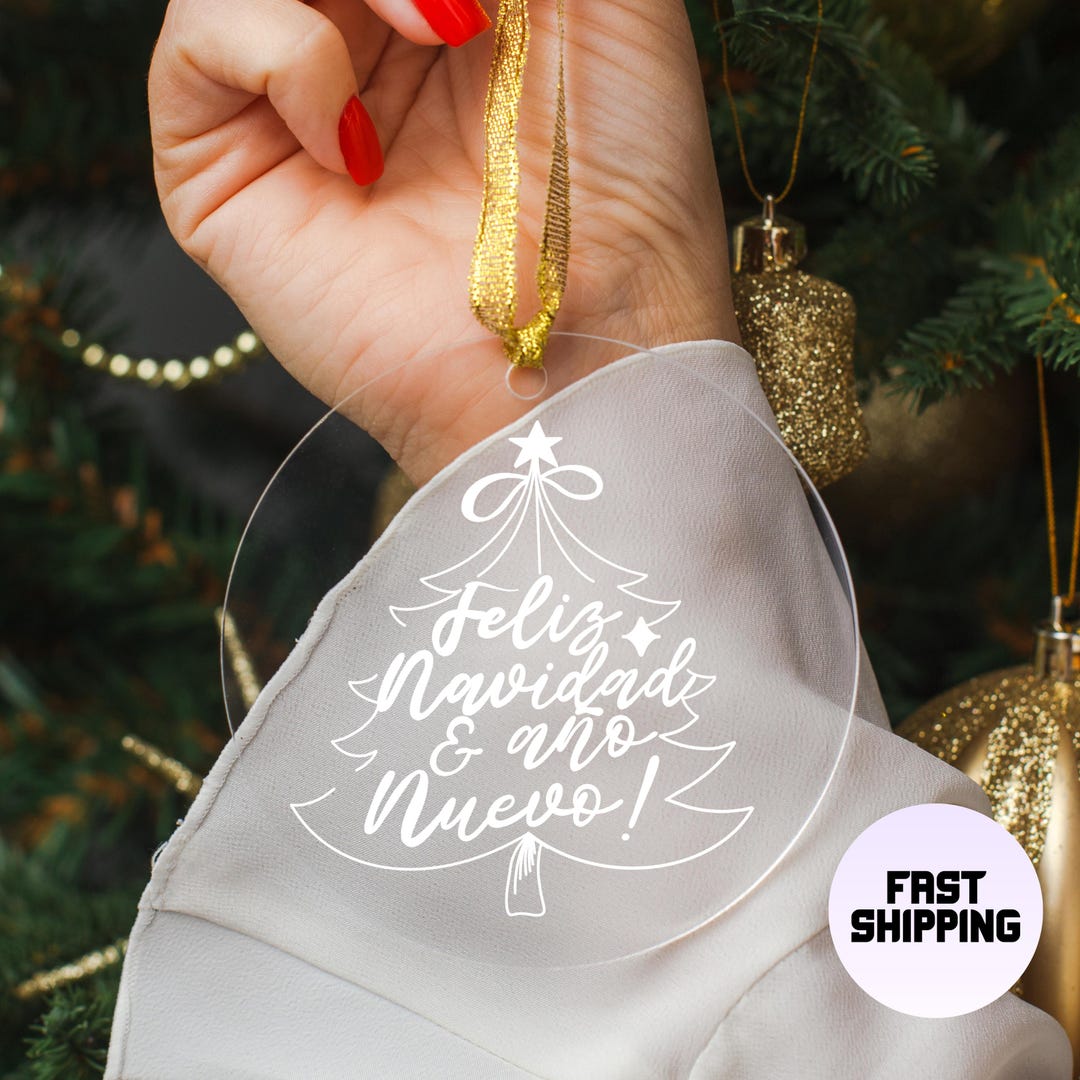 Feliz Navidad Ornament, Holiday Tree Decoration, Acrylic Ornament Gift ...