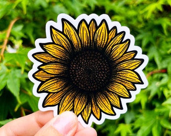 Sunflower Decal Sunflower Vinyl Sticker Sunflower Sticker - Etsy