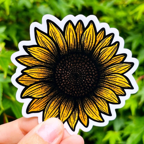 Sunflower Die Cut Vinyl Sticker Cute Sunflower Stickers - Etsy