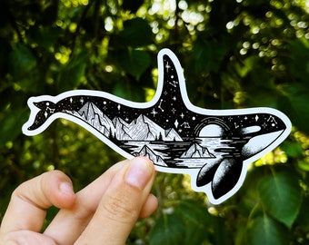 PNW Orca Whale Vinyl Sticker Pack of 3 | Die Cut Killer Whale Decal ...