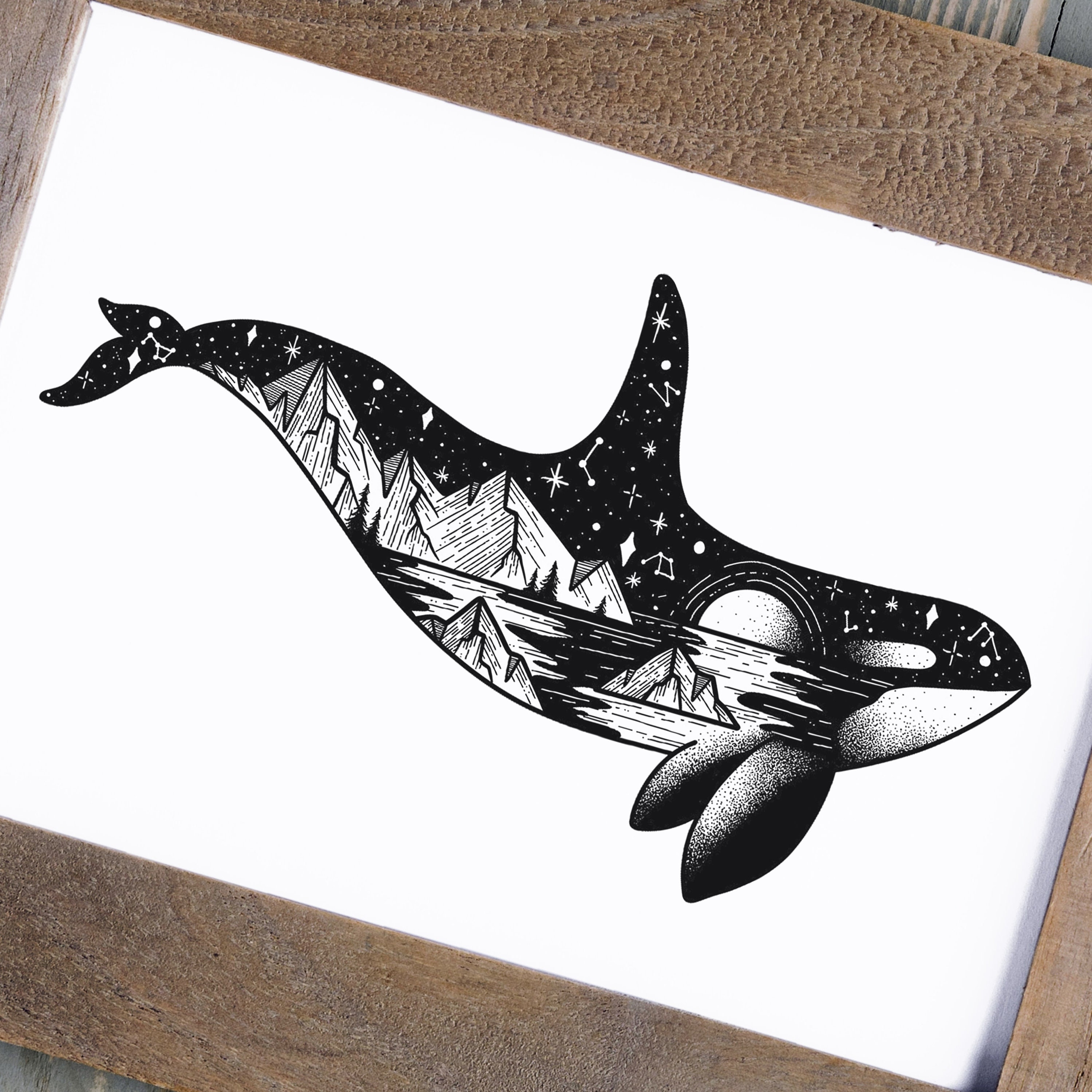 PNW Landscape Orca Killer Whale Art Print Killer Whale Wall - Etsy