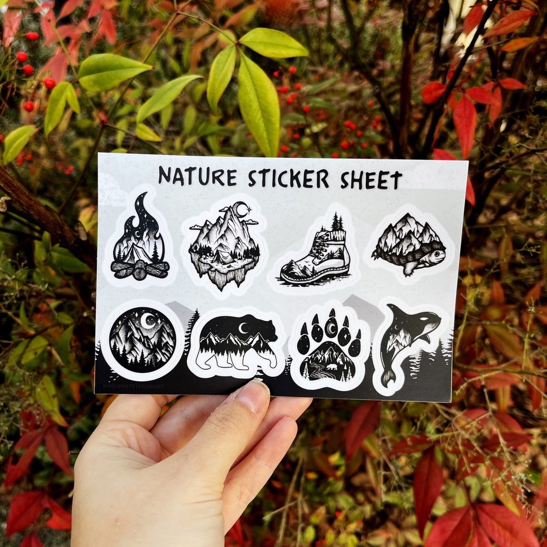 Nature Sticker Pack | PNW Sticker Set | Wilderness Mountain Stickers ...