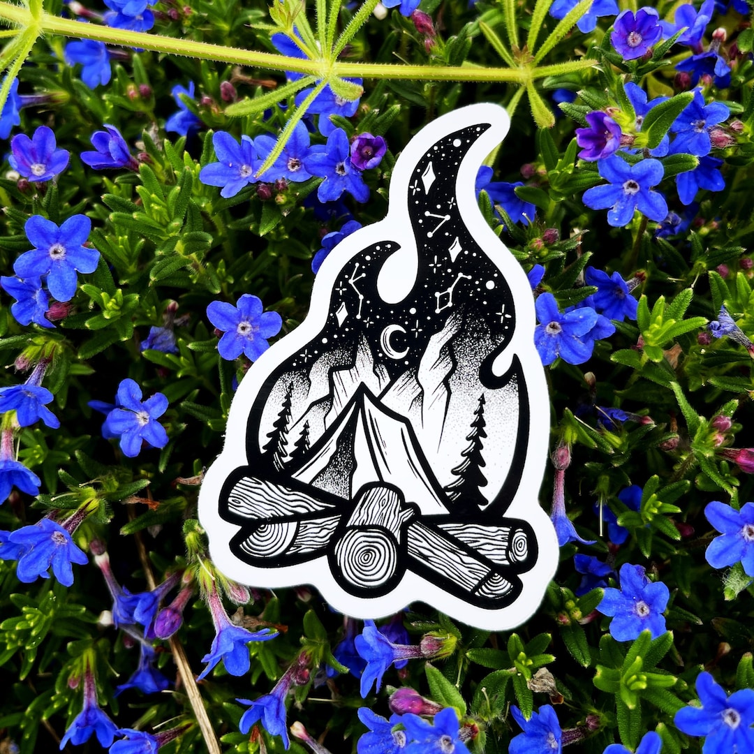 PNW Campfire Vinyl Sticker | Camping Sticker | Campfire Sticker Decal ...