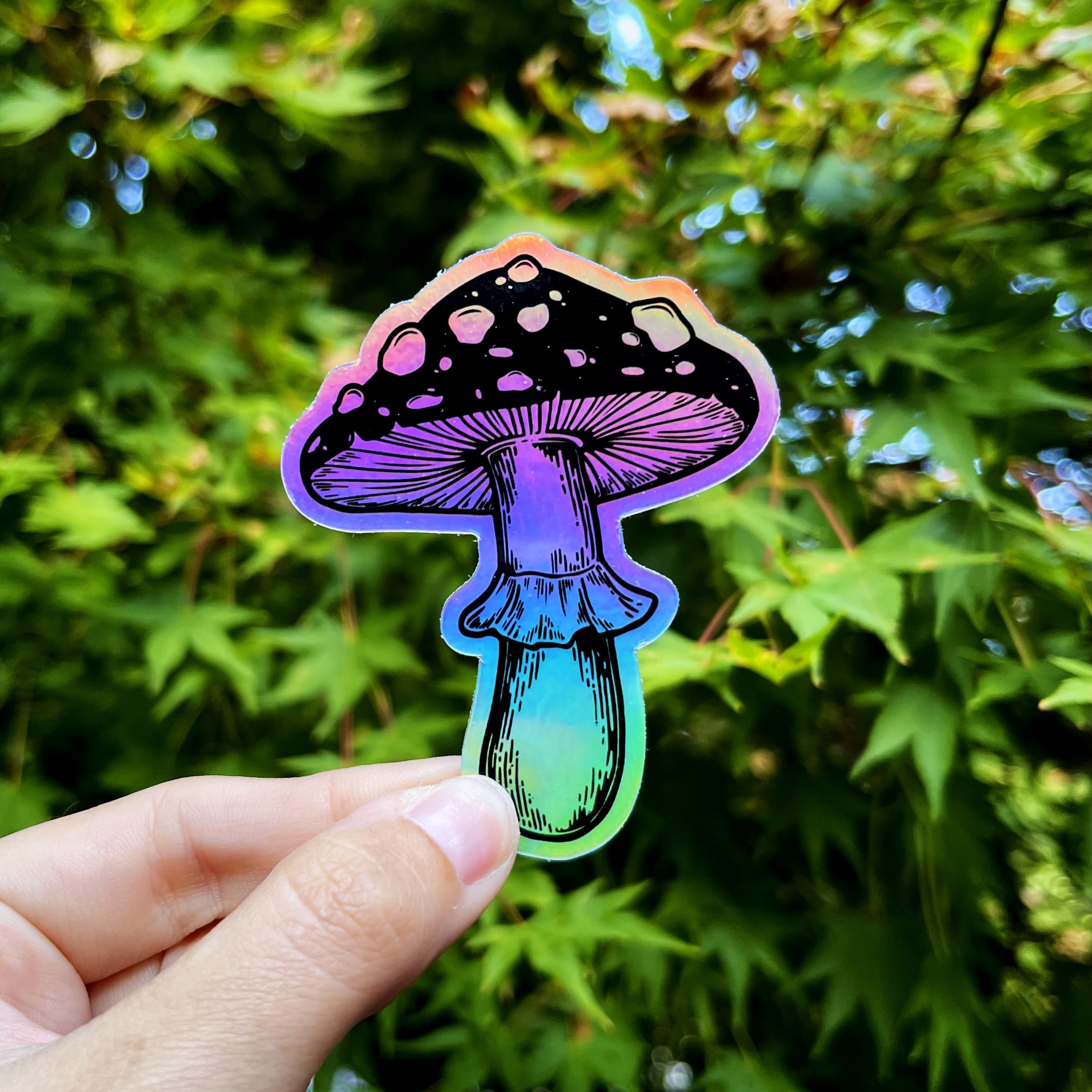 Holographic Mushroom Die Cut Vinyl Sticker Mushroom Decal | Etsy