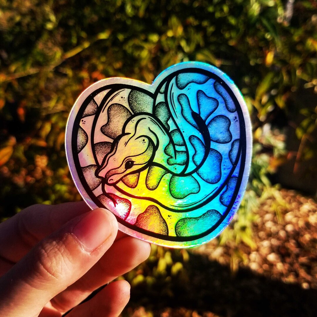 Holographic Snake Die Cut Vinyl Sticker | Colorful Snake Sticker ...