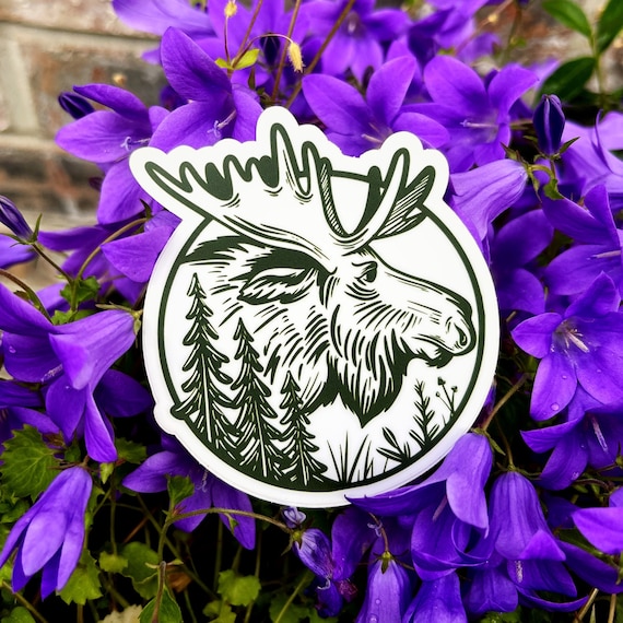 Moose Die Cut Vinyl Sticker Woodland Animal Moose Decal - Etsy