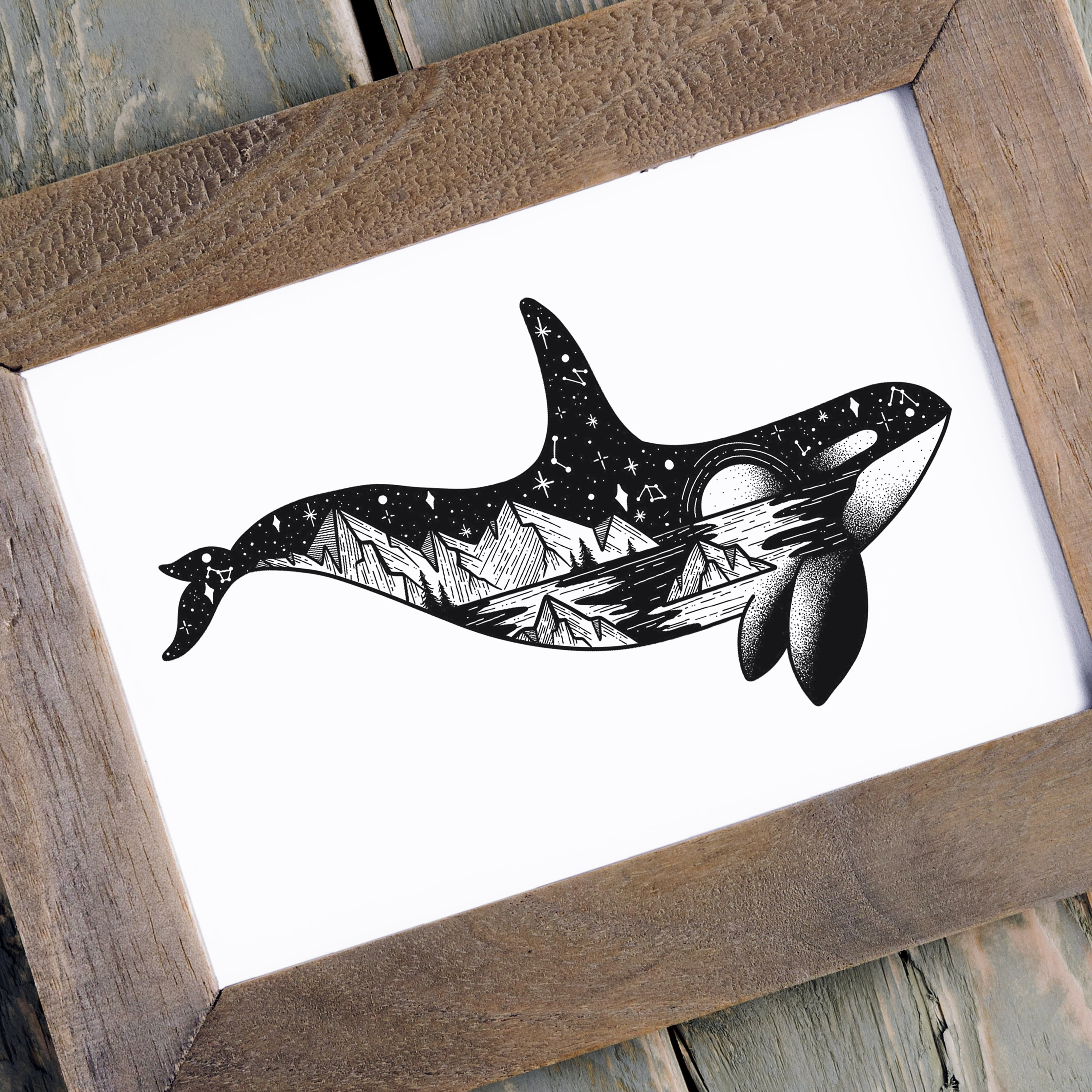 PNW Landscape Orca Killer Whale Art Print Killer Whale Wall - Etsy