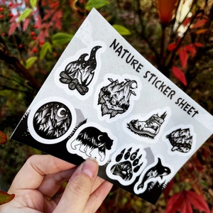 Nature Sticker Pack | PNW Sticker Set | Wilderness Mountain Stickers ...