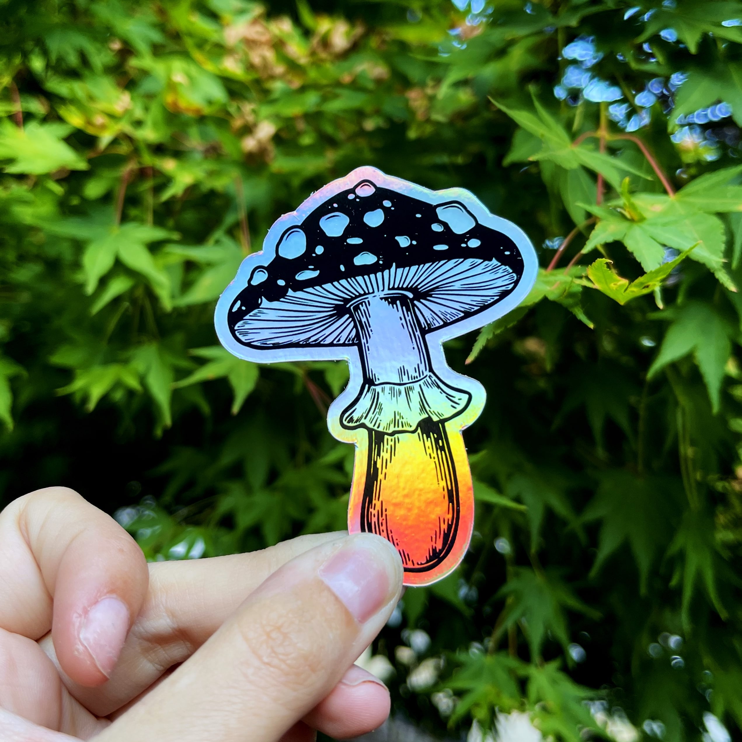 Holographic Mushroom Die Cut Vinyl Sticker Mushroom Decal | Etsy