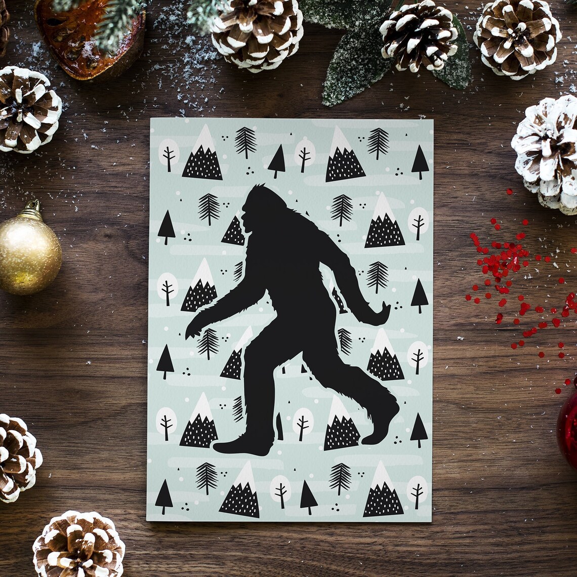 PNW Sasquatch Blank Greeting Card Bigfoot Card Yeti Themed - Etsy