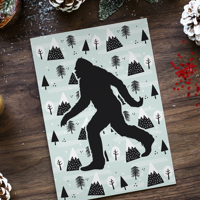 PNW Sasquatch Blank Greeting Card Bigfoot Card Yeti Themed - Etsy