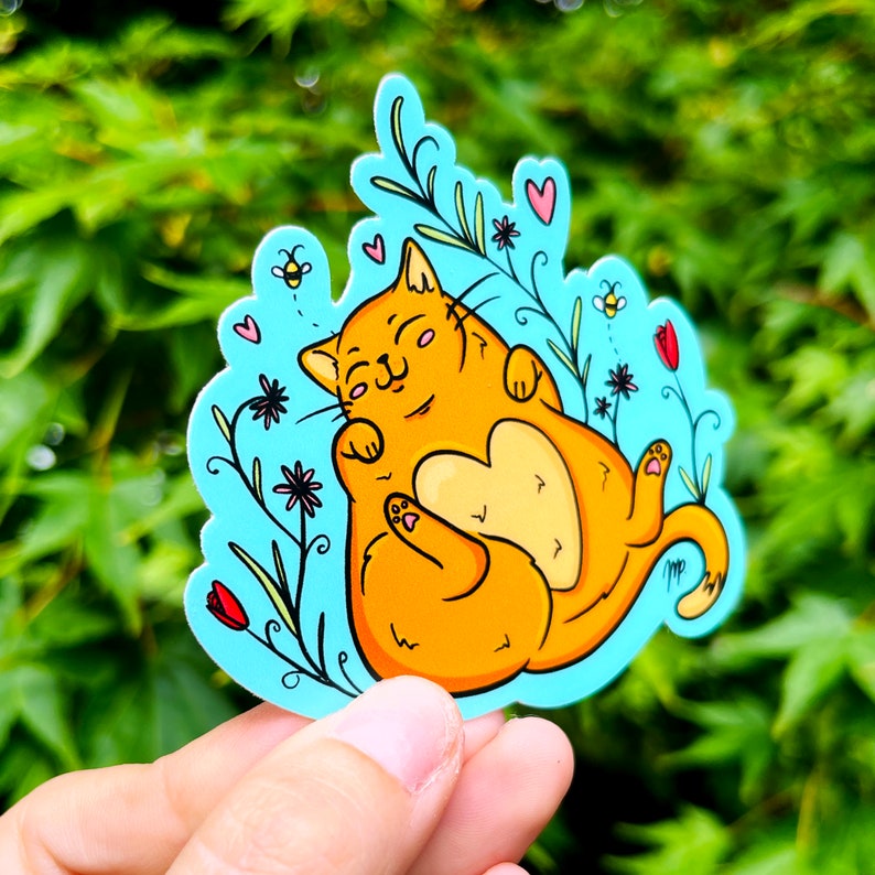Fat Cat Sticker Chonky Cat Decal Cat Lovers Cute Cat - Etsy