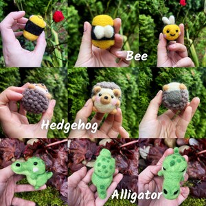 Cute Needle Felt Figurines | Mini Needle Felt Animals | Felted Animal ...