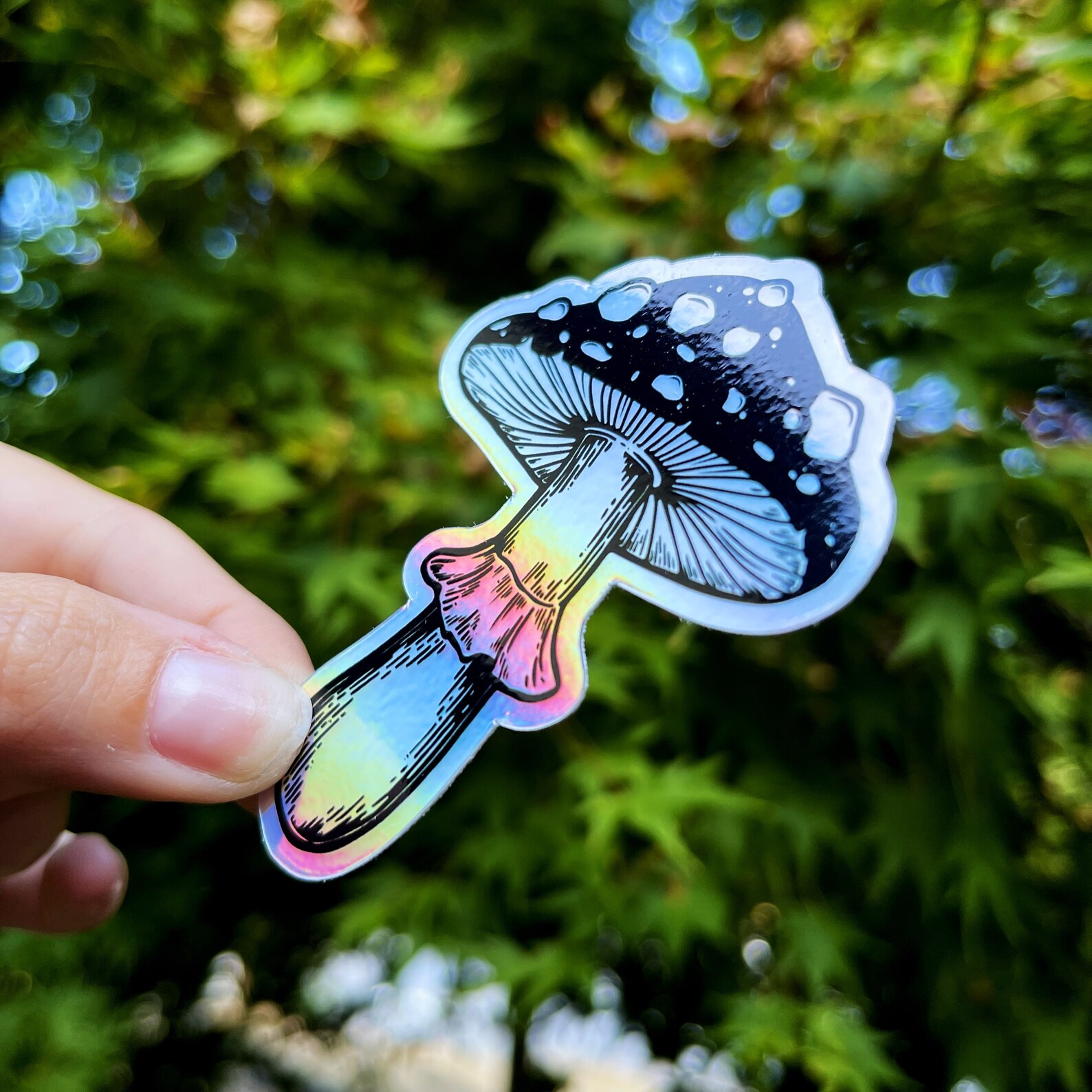 Holographic Mushroom Die Cut Vinyl Sticker Mushroom Decal | Etsy