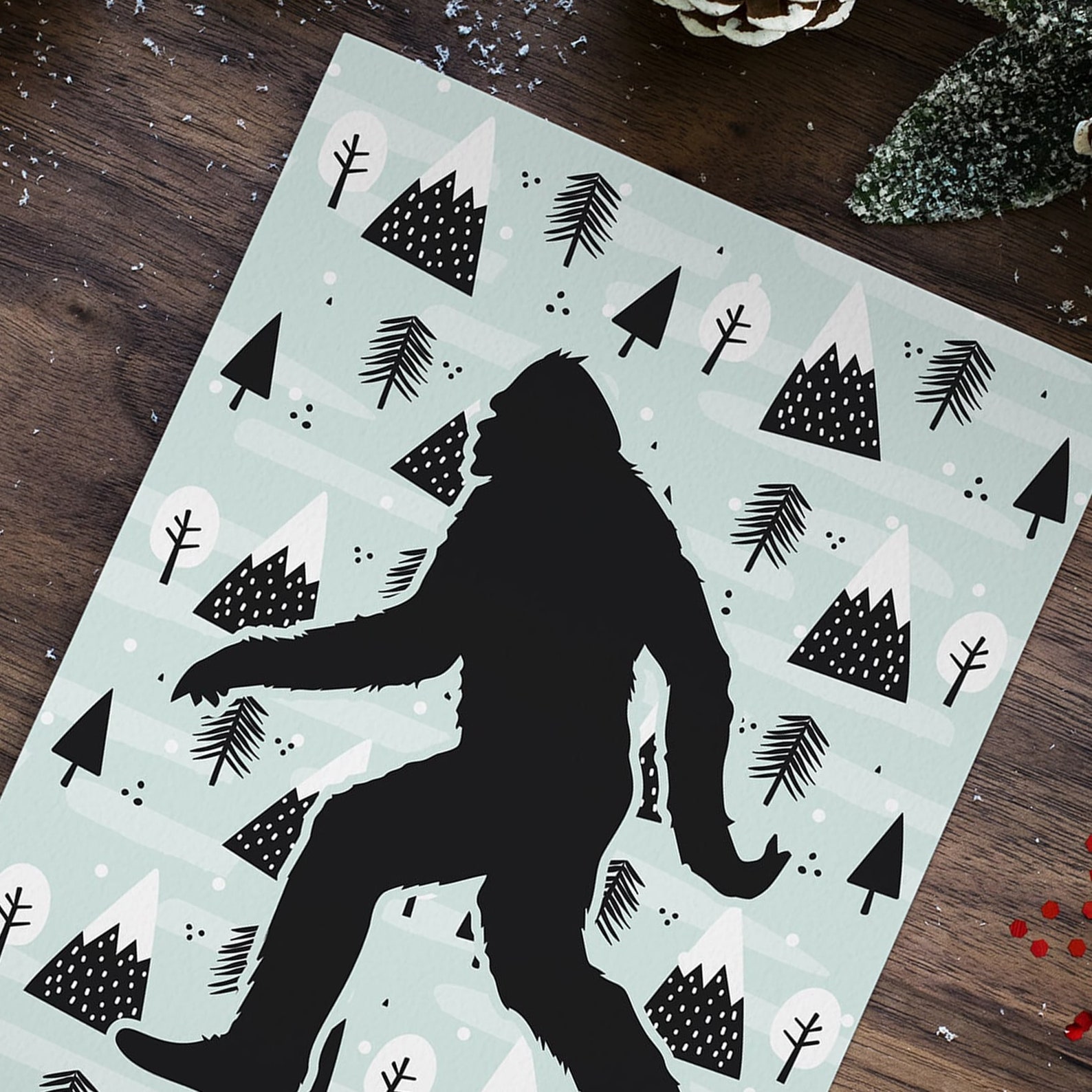 PNW Sasquatch Blank Greeting Card Bigfoot Card Yeti Themed - Etsy