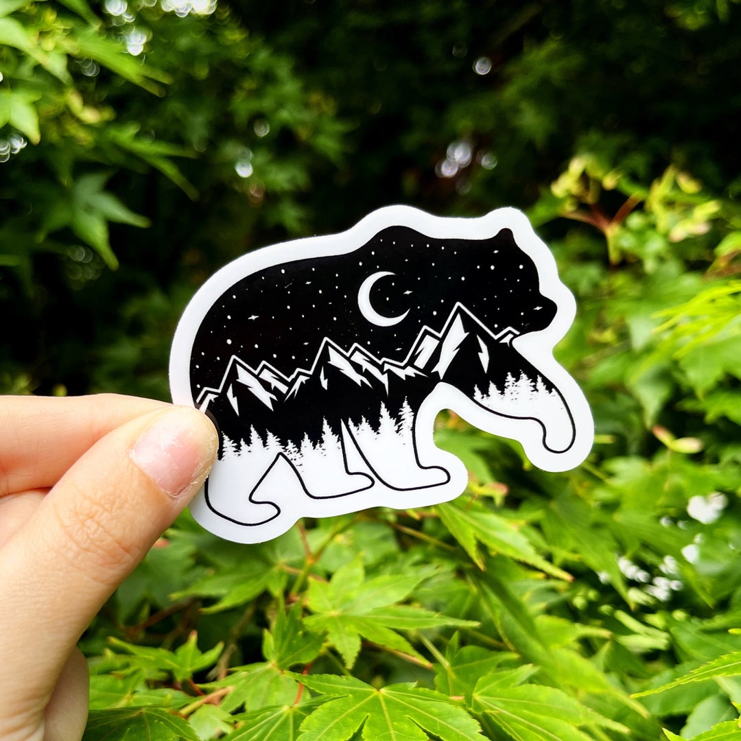 Mountain Bear Vinyl Sticker | Bear Landscape Sticker | PNW Stickers ...
