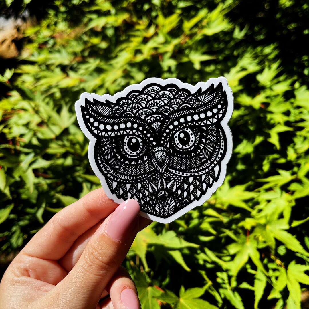 Owl Vinyl Sticker Owl Head Decal Owl Lover Gift Owl - Etsy