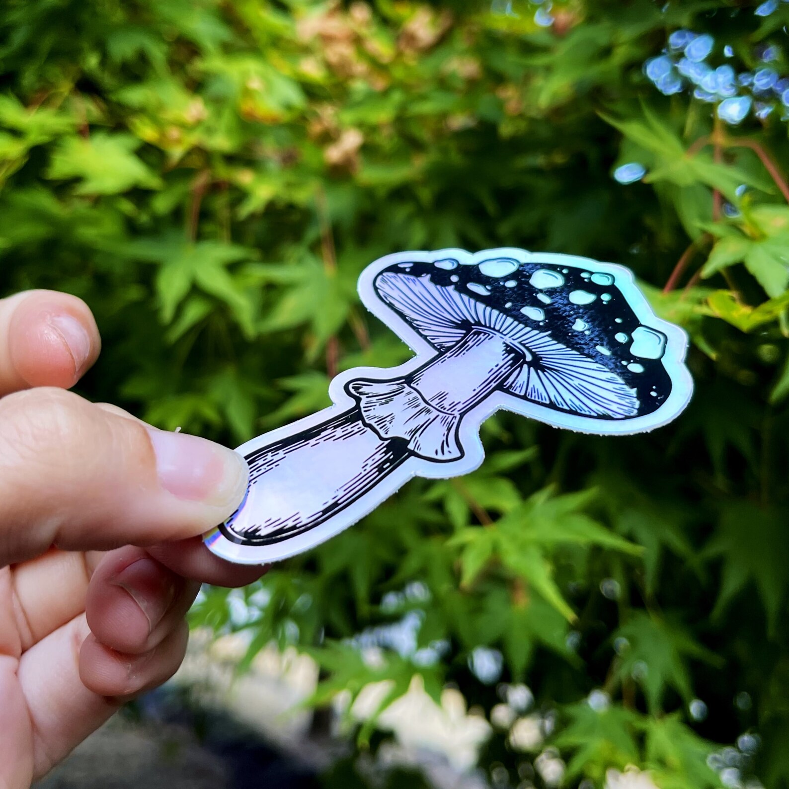 Holographic Mushroom Die Cut Vinyl Sticker Mushroom Decal | Etsy