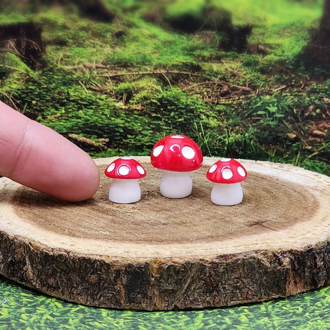 3 Micro Mushrooms,miniature Mushrooms,fairy Garden Accessories ...