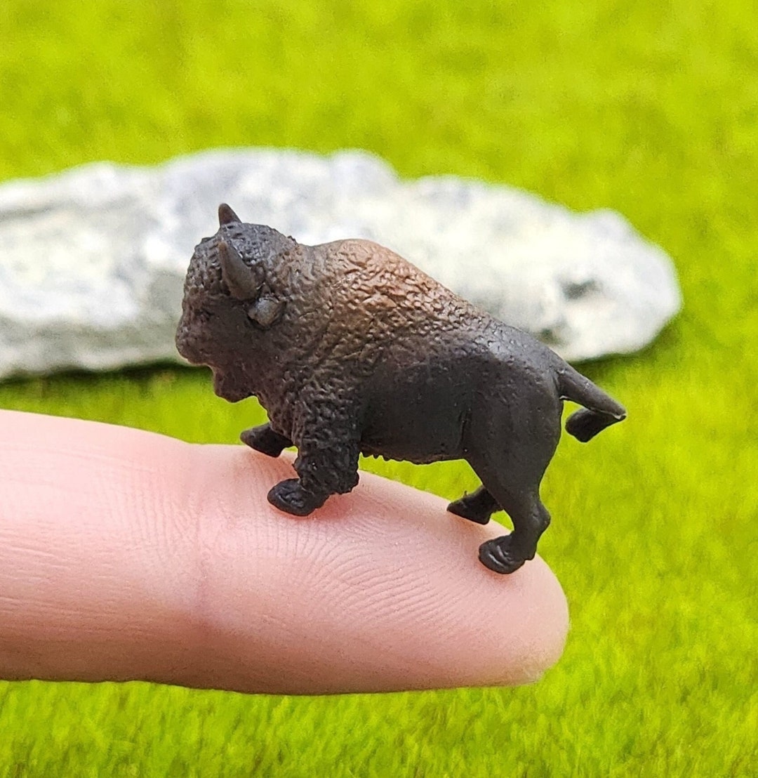 Miniature Bison,tiny Bison Figurine,micro Animals,mini Buffalo ...