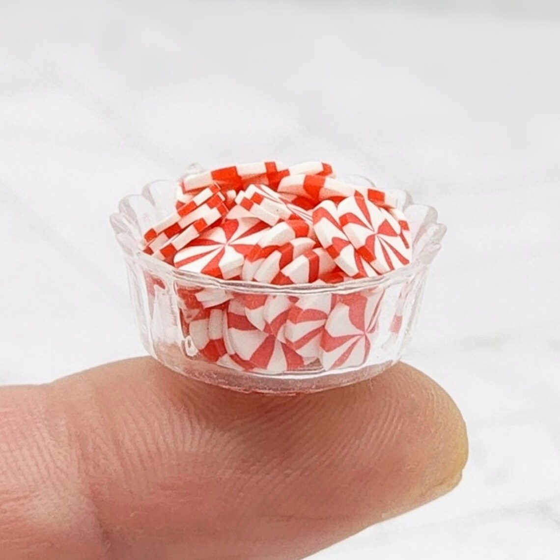 Dollhouse Miniature Christmas Candy Dish,tiny Peppermints,christmas ...