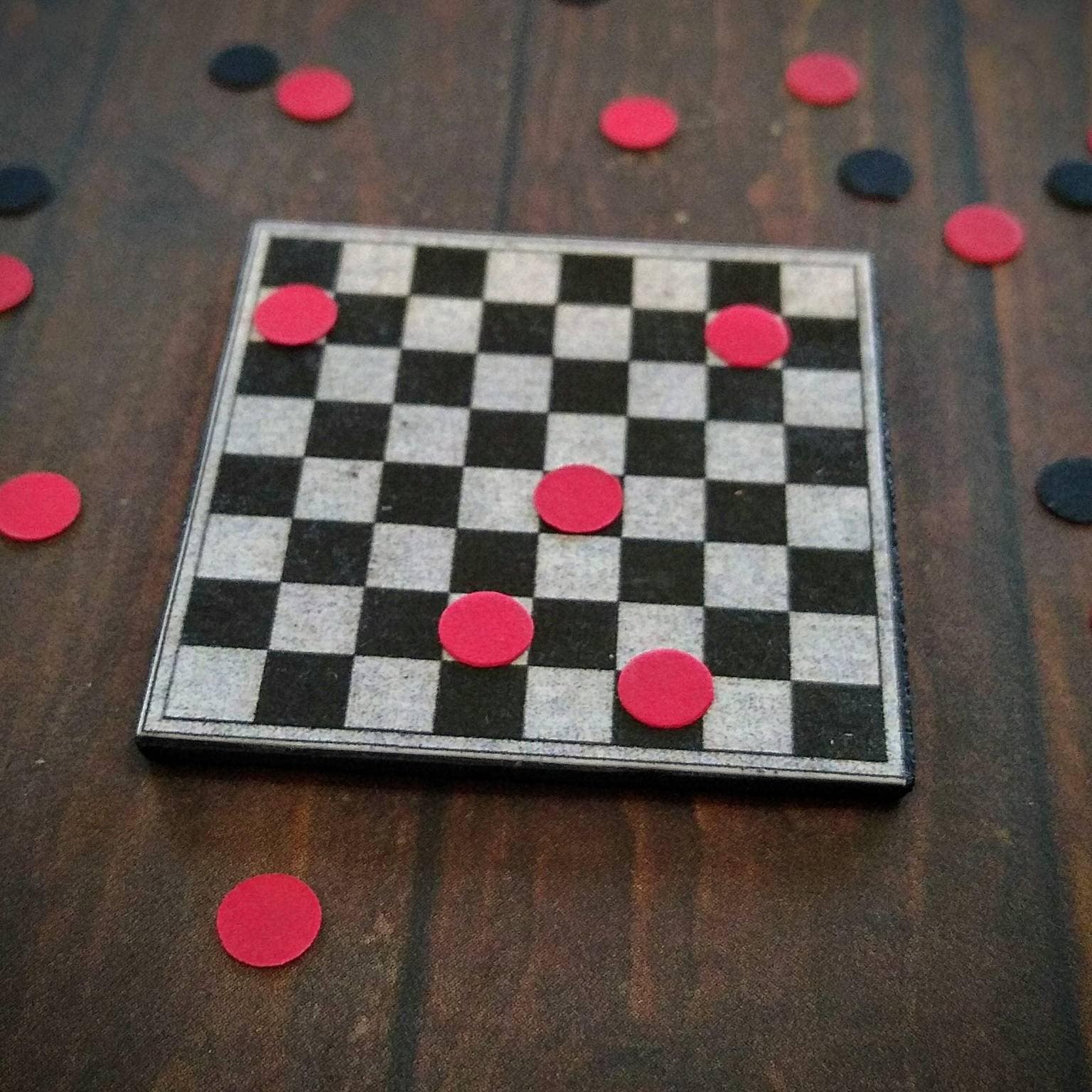 Miniature Checkers Game 1:2 Scale Checkers Dollhouse - Etsy