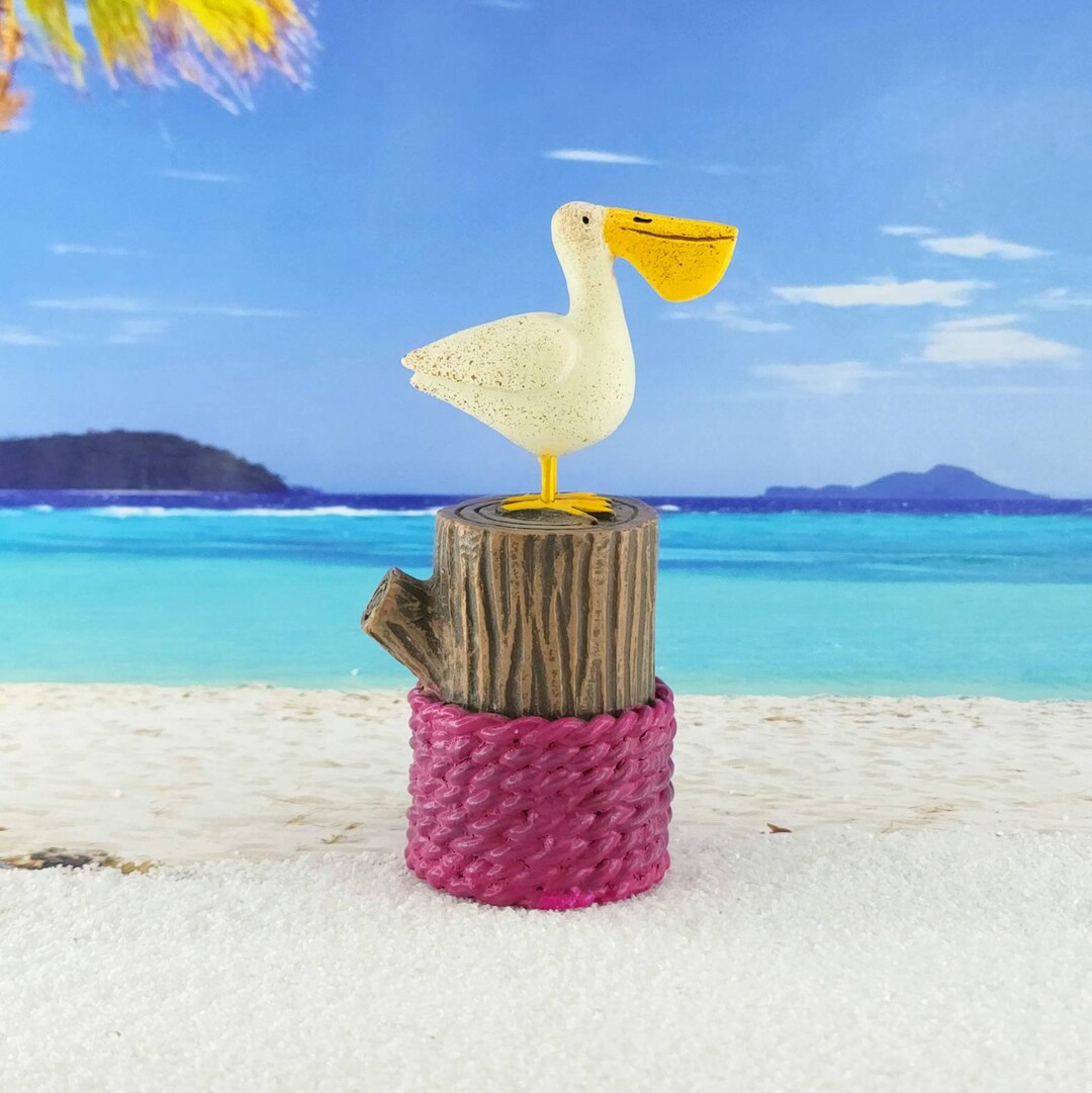 Miniature Pelican on Pier,fairy Garden Accessories,beach Garden ...