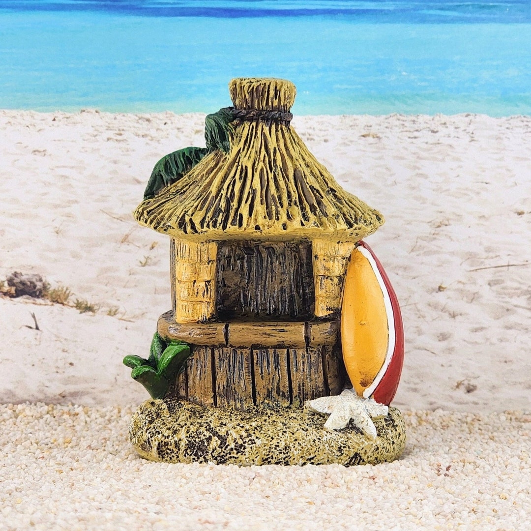 Mini Beach Hut,miniature Tiki Hut,fairy Garden Accessory,mini Beach ...