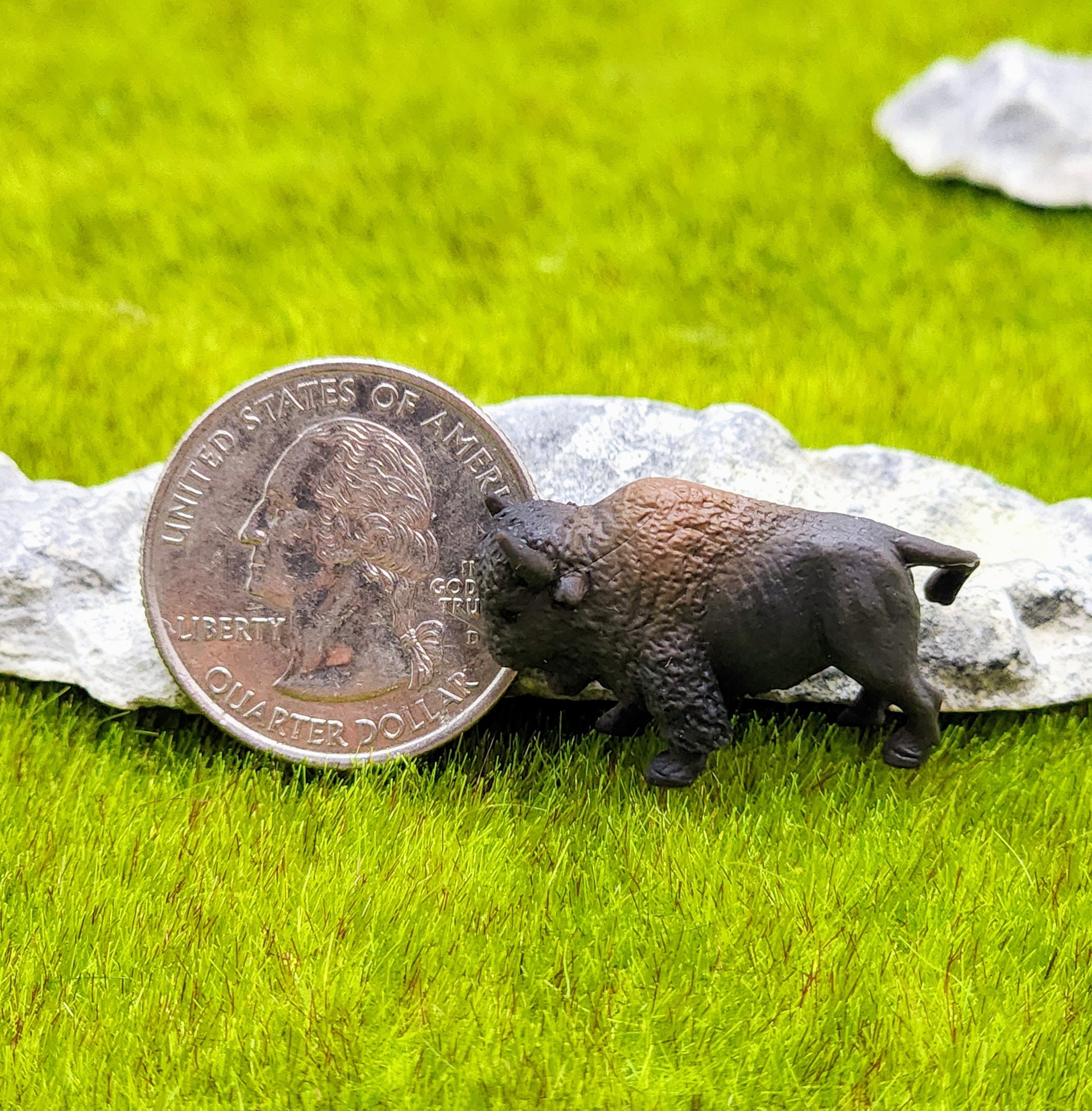 Miniature Bison,tiny Bison Figurine,micro Animals,mini Buffalo ...