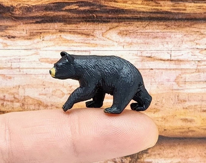 Miniature Black Bear,micro Bear,tiny Bear Figurine,terrarium Supplies ...