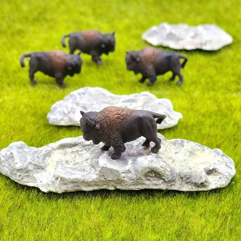 Miniature Bison,tiny Bison Figurine,micro Animals,mini Buffalo ...