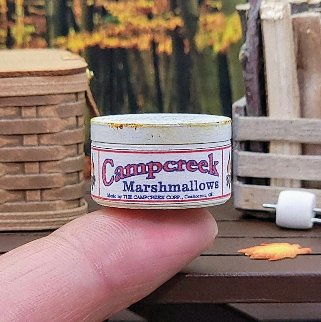 Miniature Marshmallow Tin,1:12 Scale,dollhouse Miniature,miniature ...