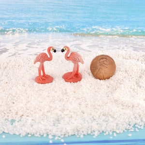 Tiny Flamingos,beach Miniatures,terrarium Supplies,beach Diorama ...