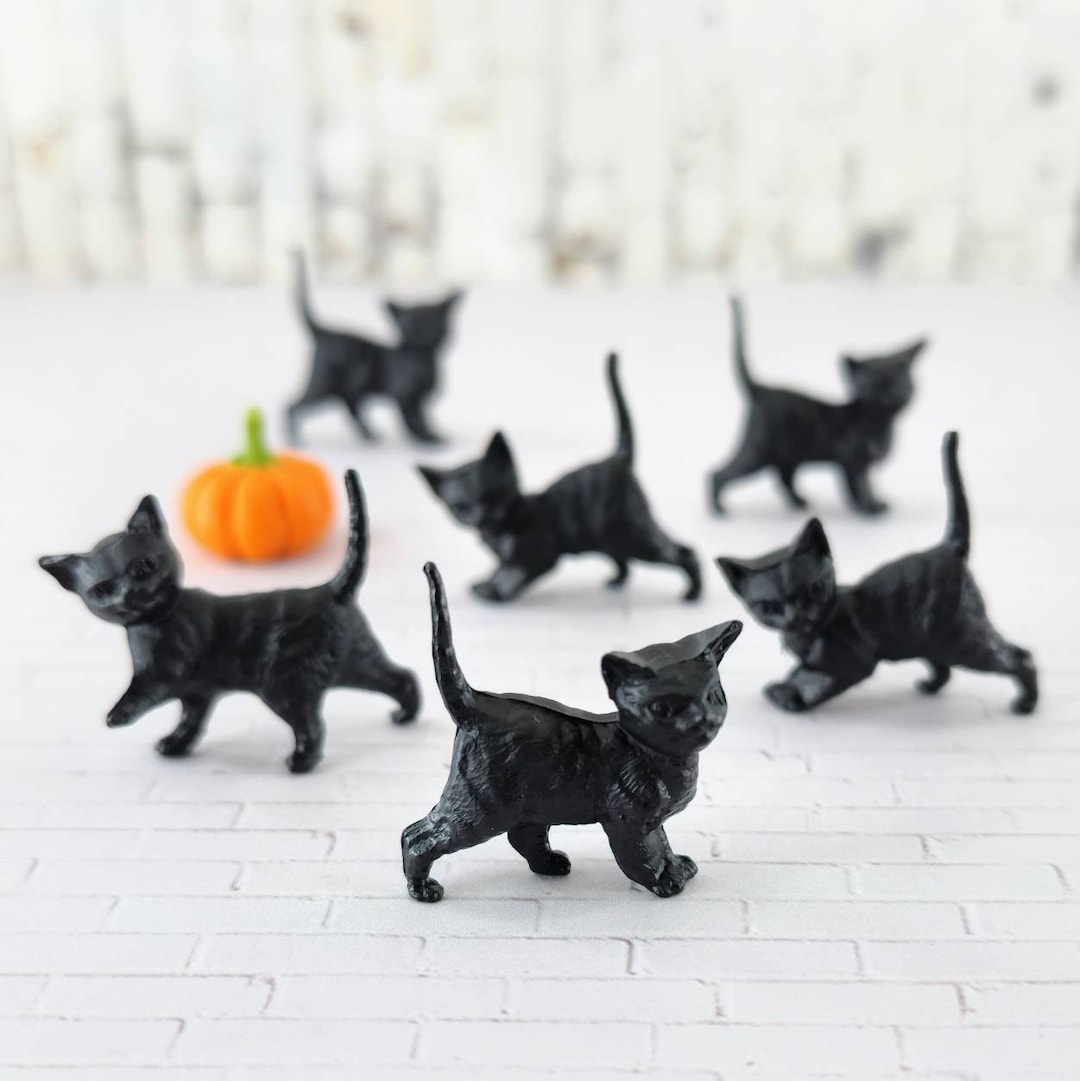 Miniature Black Cats,miniature Kittens,halloween Miniatures,black ...