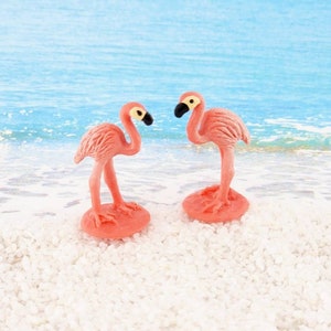 Tiny Flamingos,beach Miniatures,terrarium Supplies,beach Diorama ...