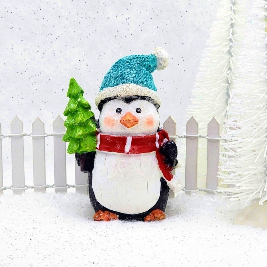 Miniature Christmas Penguin,snowy,glittered,christmas Miniatures ...
