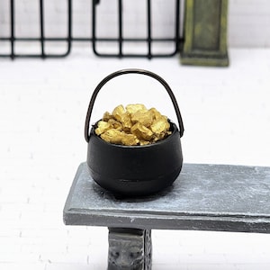 Miniature Pot of Gold,st.patricks Day Miniatures,gold Nuggets,dollhouse ...